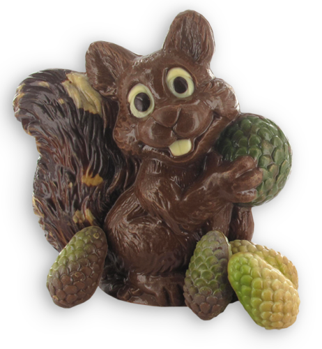 Eekhoorn met denne-appels - Marioca - creatief met chocolade